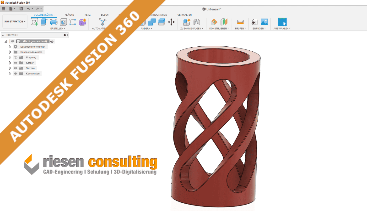Autodesk Fusion 360 - 3D Modell 1154 richtig konstruieren